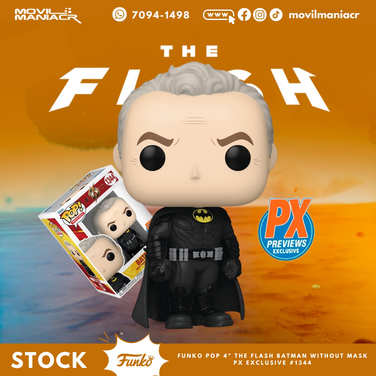 Funko Pop The Flash Movie Unmasked Batman Exclusivo PX #1344