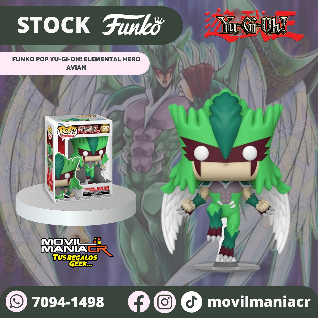 Funko Pop Yu-Gi-Oh! Elemental Hero Avian #1597