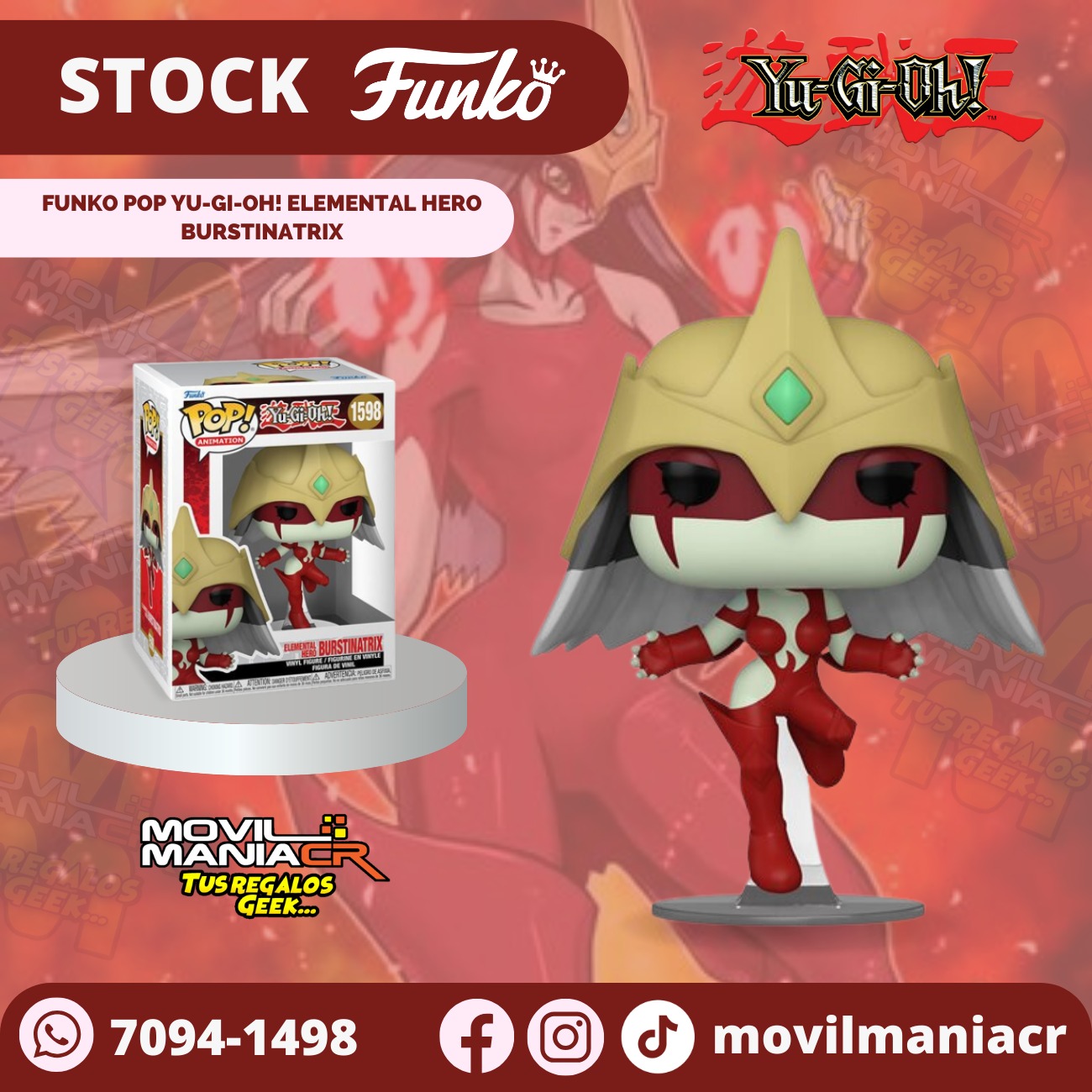 Funko Pop Yu-Gi-Oh! Elemental Hero Burstinatrix #1598