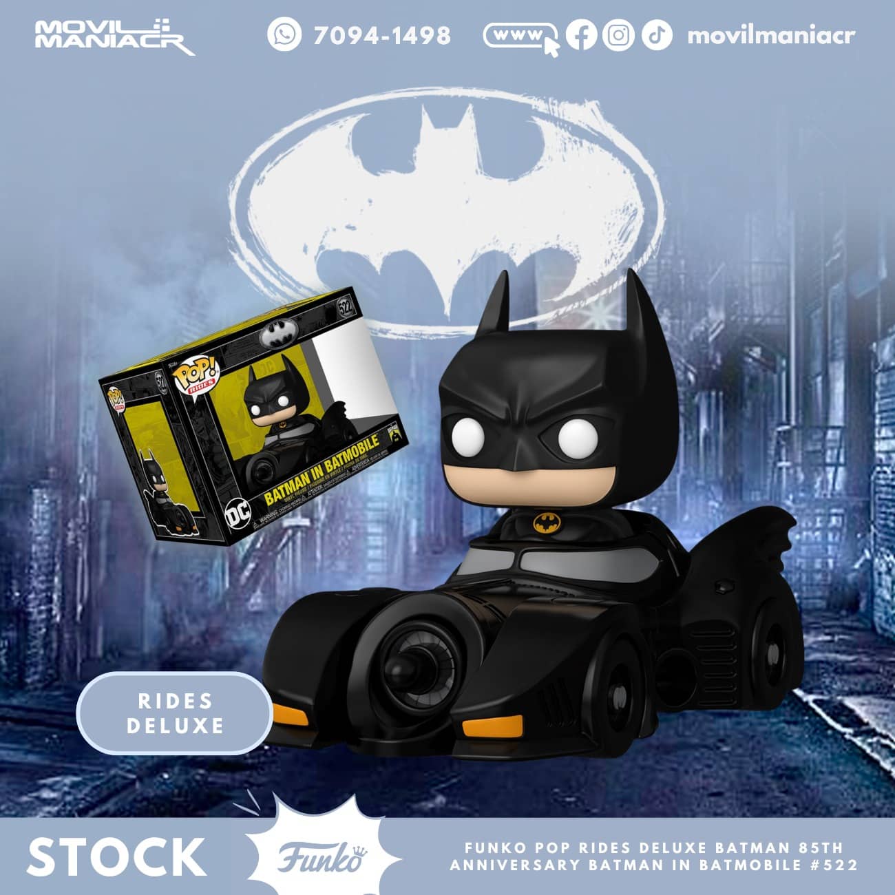Funko Pop Batman 85th Anniversary Batman In Batmobile #522 - Rides ...