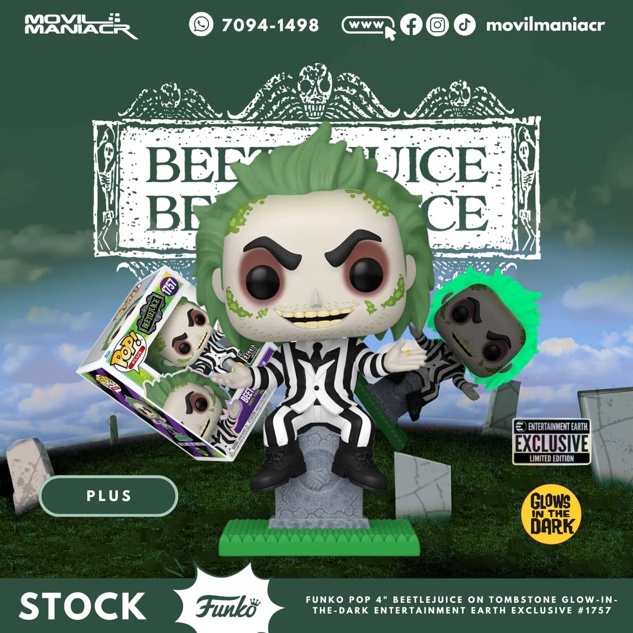 Funko Pop Beetlejuice GITD Exclusivo Entertainment Earth #1757 ...
