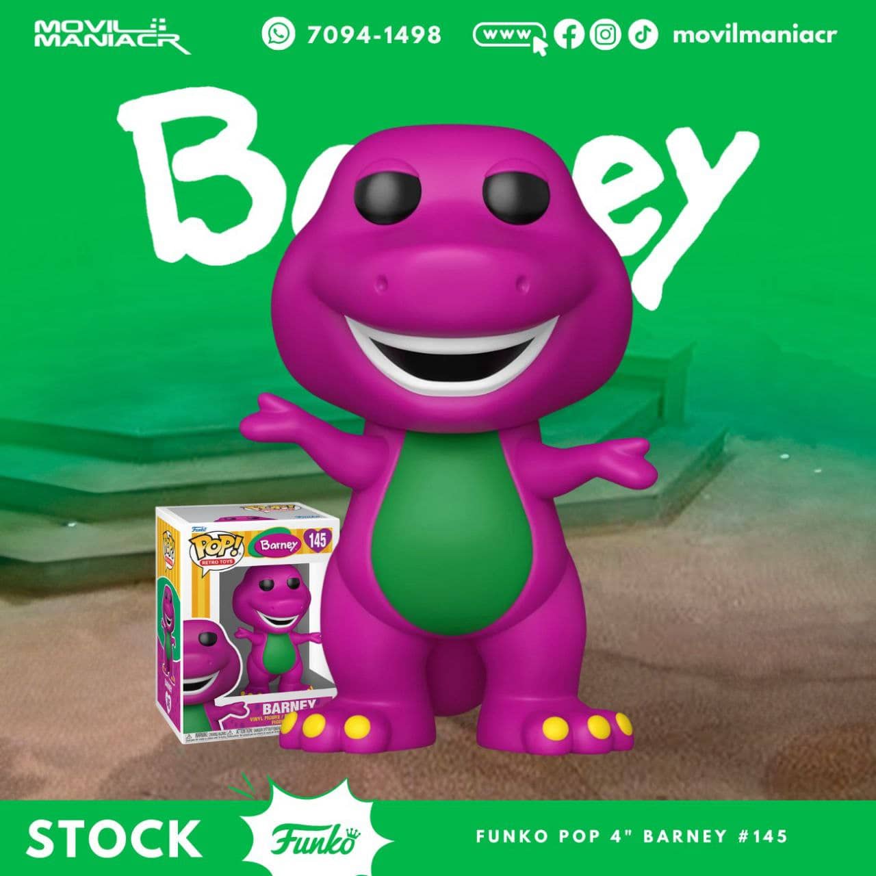 Funko Pop Barney #145 – ¡Disponible Ahora! | MovilManiaCR