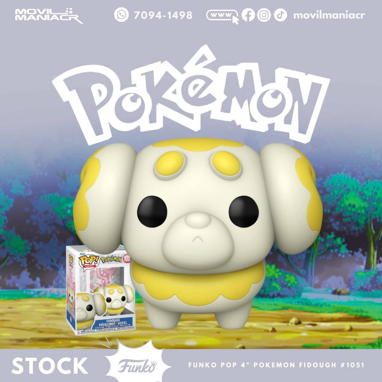 Funko Pop Pokémon Fidough #1051 – ¡Disponible Ahora! | MovilManiaCR