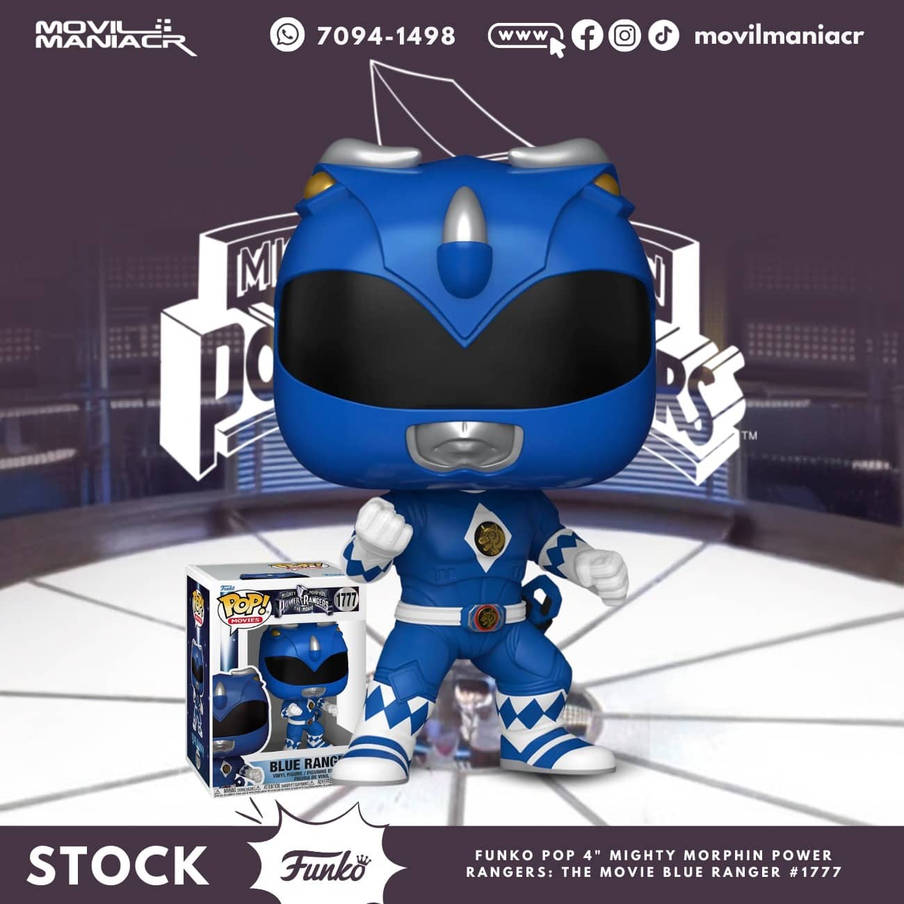 Funko Pop Mighty Morphin Power Rangers Blue Ranger #1777 – ¡Disponible ...