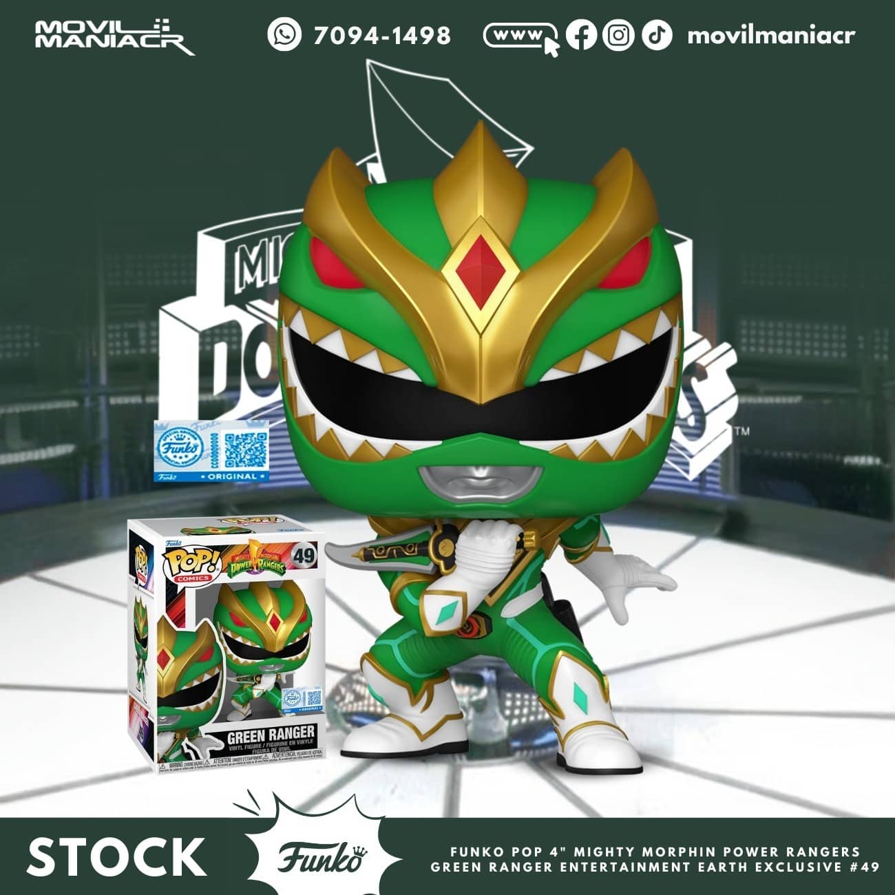 Funko Pop Mighty Morphin Power Rangers Green Ranger Exclusivo #49 ...