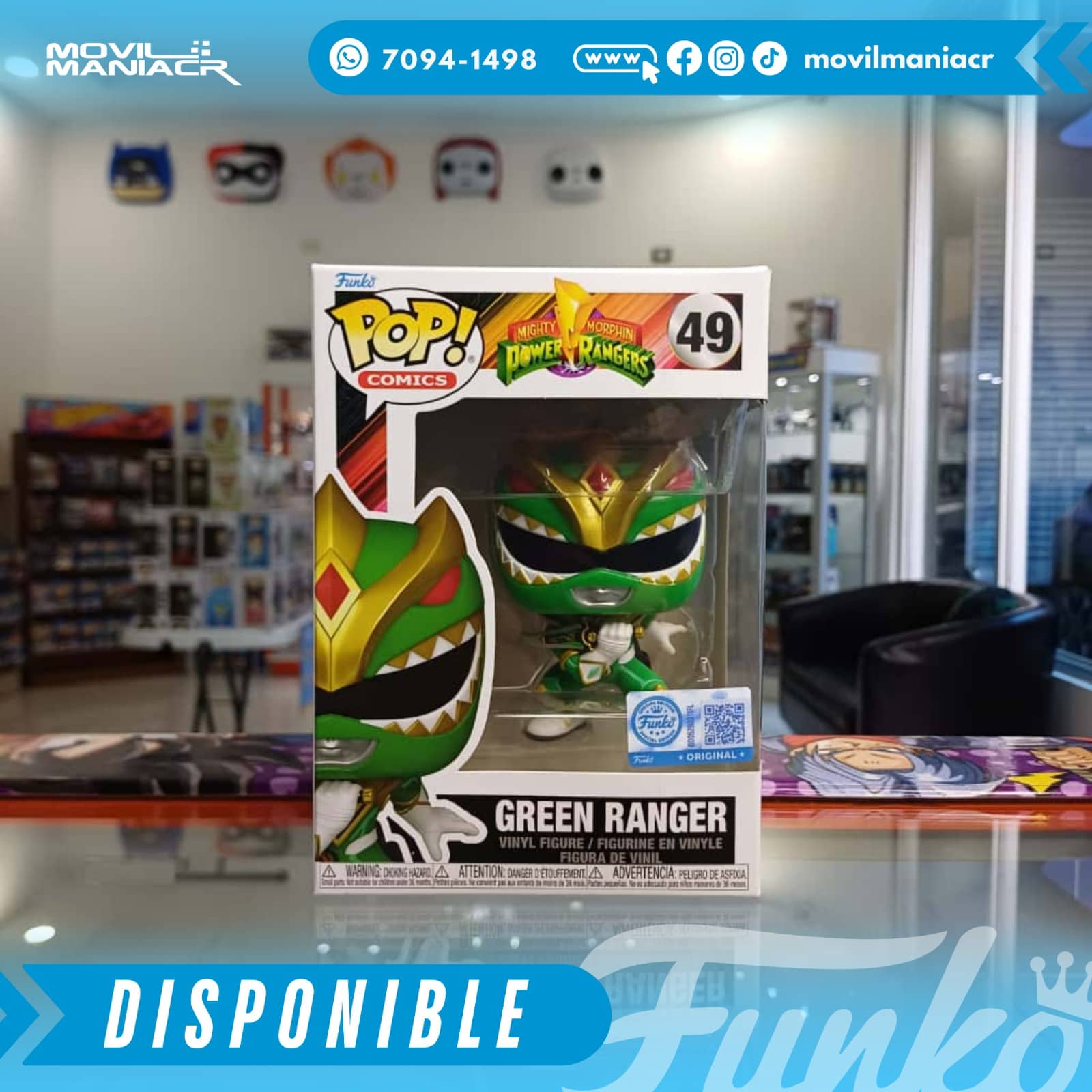 Funko Pop Mighty Morphin Power Rangers Green Ranger Exclusivo #49 ...