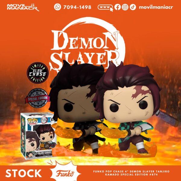 Funko Pop Demon Slayer Tanjiro Chase GITD Exclusivo #874 – ¡Disponible ...