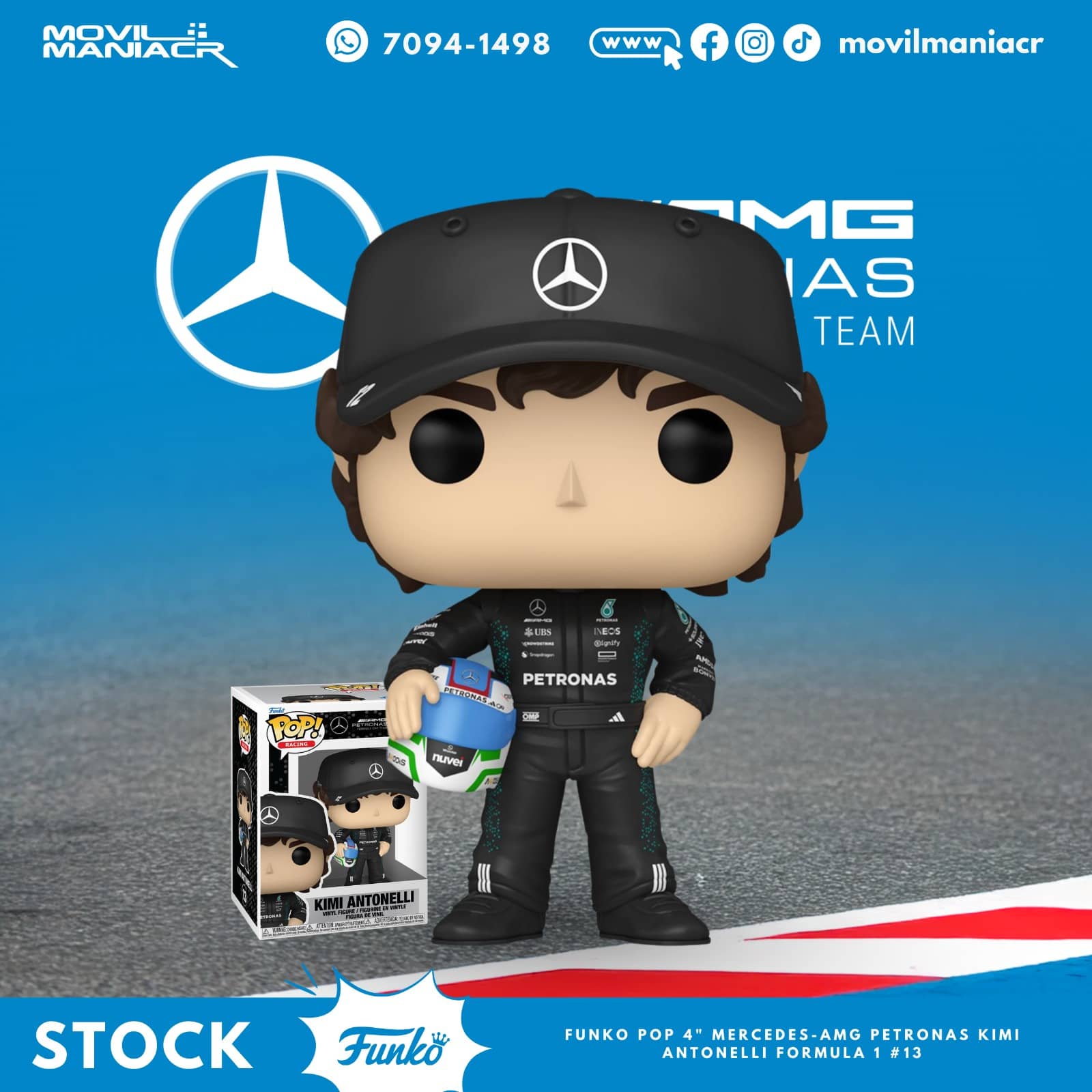 Funko Pop Formula 1 Mercedes-AMG Petronas Kimi Antonelli #13 ...