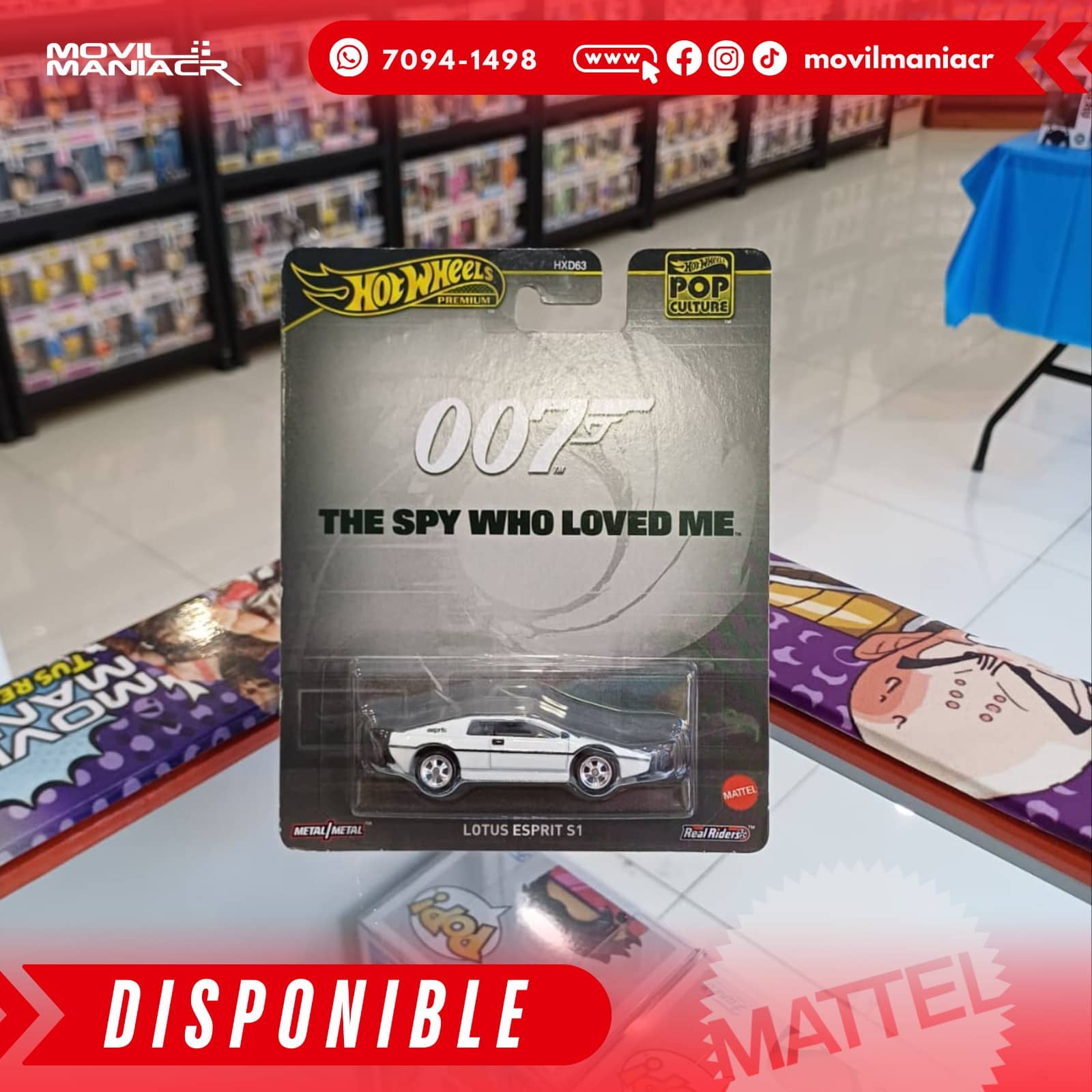 Hot Wheels Pop Culture 007 Lotus Esprit S1 - Premium – ¡Disponible ...